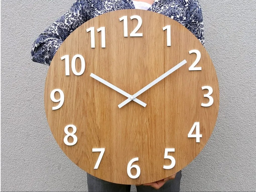 Dřevěné nástěnné hodiny Amadeus 49 cm hnědé/bílé