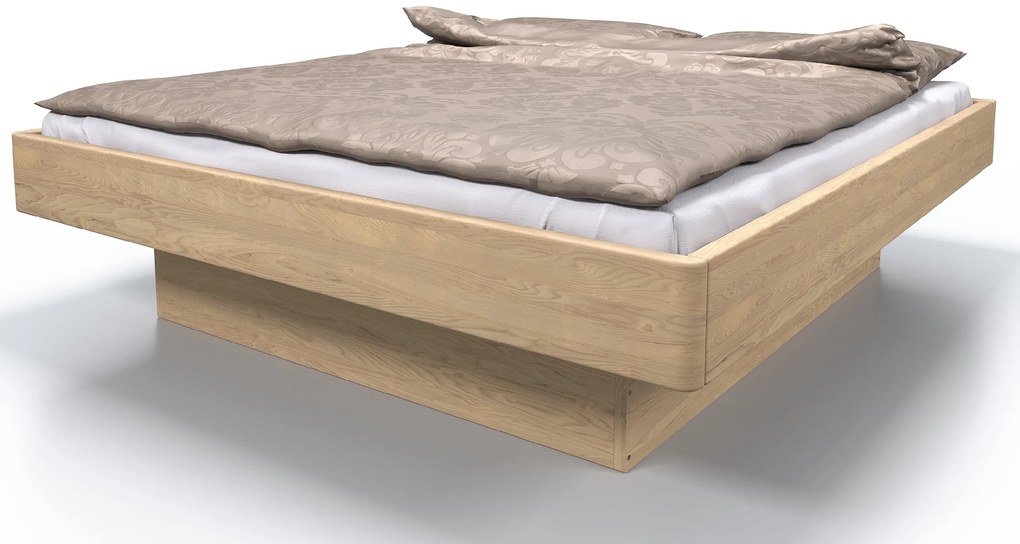 Vlastní výroba Jasanová postel Pegas nízkým čelom a úložným prostorem