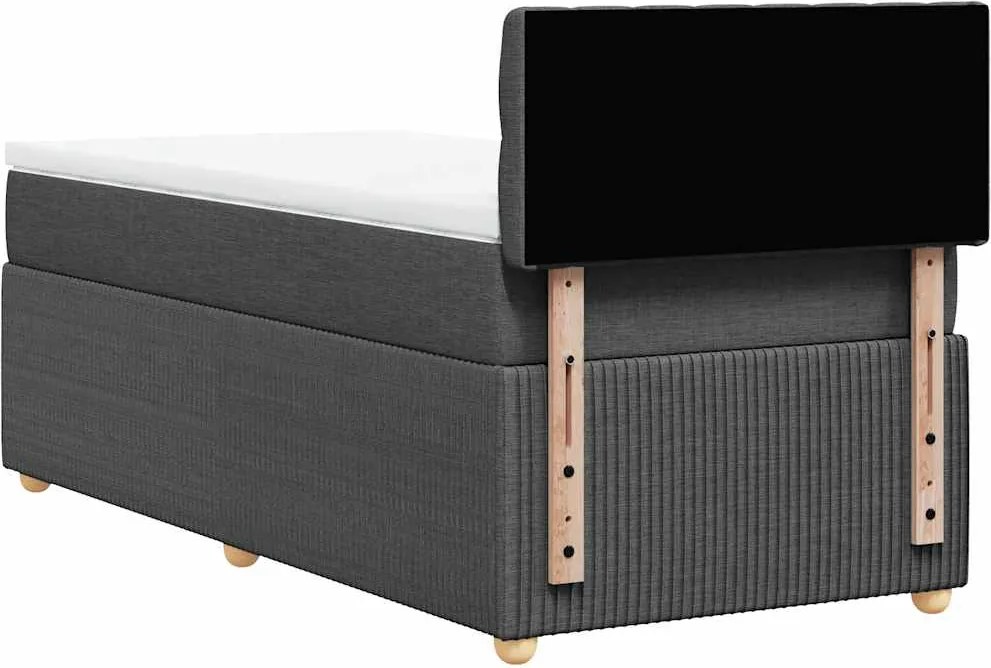 Box spring postel s matrací tmavě šedá 100 x 200 cm textil 3287375