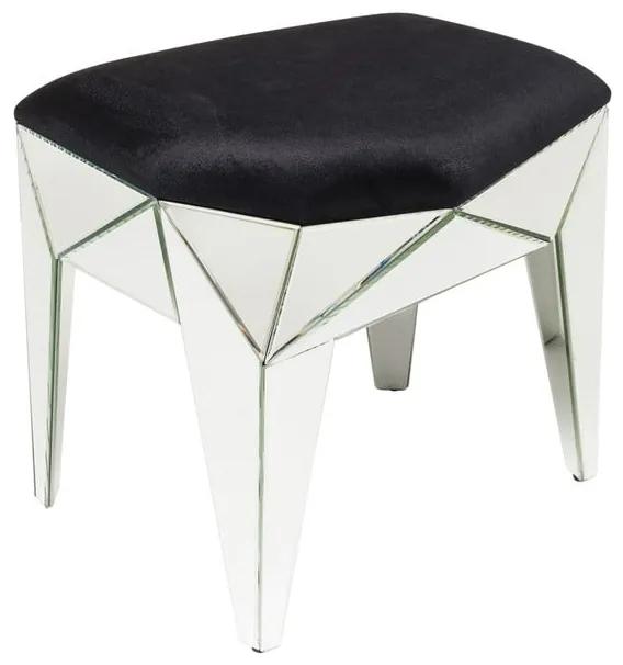 Černý stolek s detaily ve stříbrné barvě Kare Design Stool Fun House, 54 x 49 cm