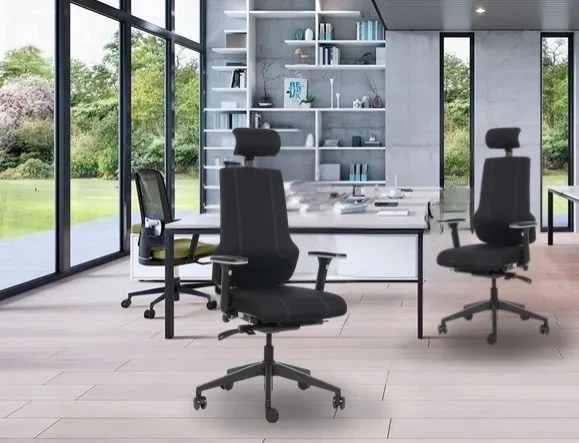 MERCURY Ergonomická kancelářská židle DELI - černá látka