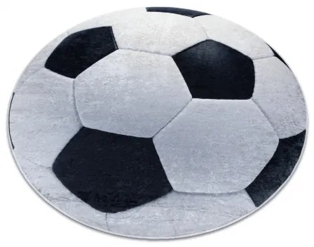 Dywany Luszczow Dětský kusový koberec BAMBINO 2139 pratelný kulatý - Fotbal, protiskluz, černý / bílá Rozměr koberce: 80 cm KRUH