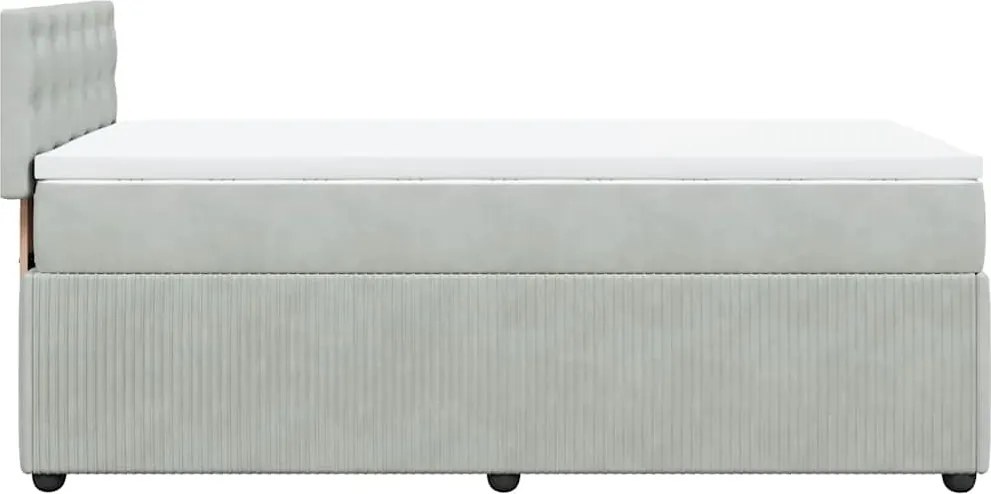 Box spring postel s matrací světle šedá 100x200 cm samet 3289974