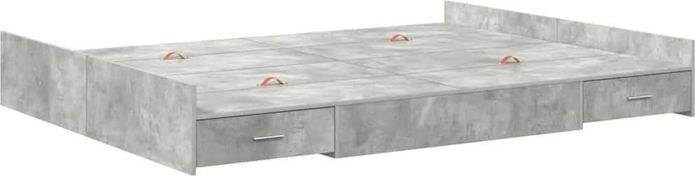Rám postele s úložným prostorem Betonově šedá 150 x 200 cm 3335288