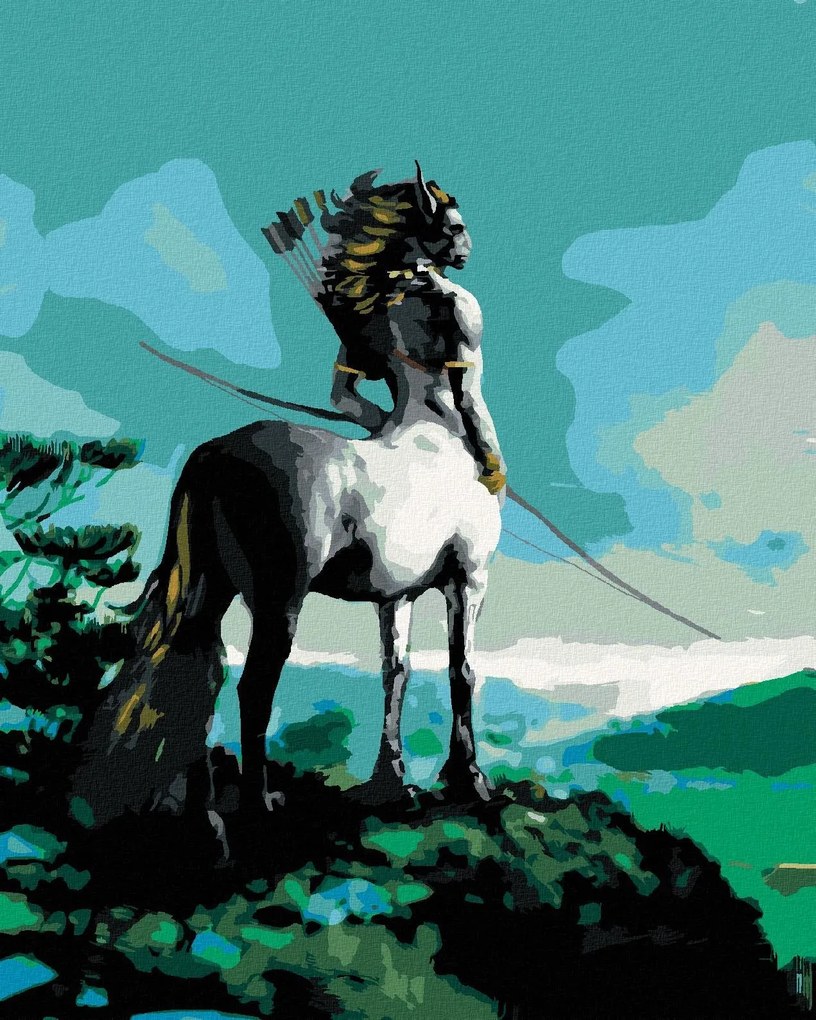 zuty zuty - malování podle čísel - malba kentaur s lukem a šípy (harry potter), 40x50 cm, plátno