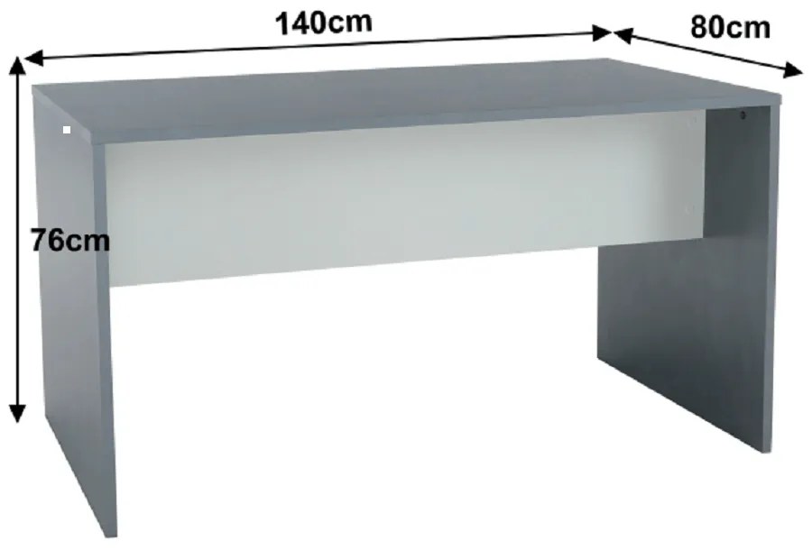 Kondela Psací stůl, grafit / bílá, RIOMA NEW TYP 11
