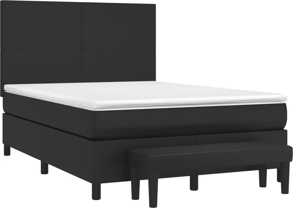 Box spring postel s matrací černá 140 x 190 cm umělá kůže 3137539