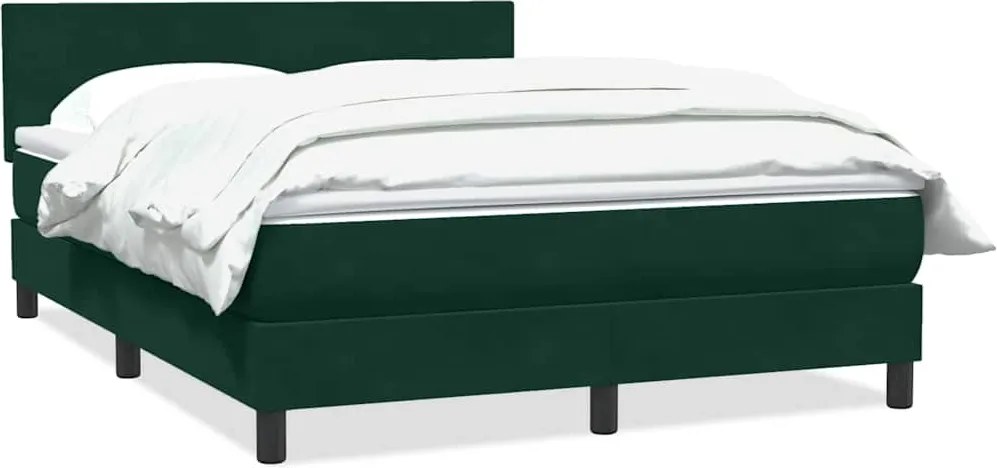 Box spring postel s matrací tmavě zelená 160x220 cm samet 3316074
