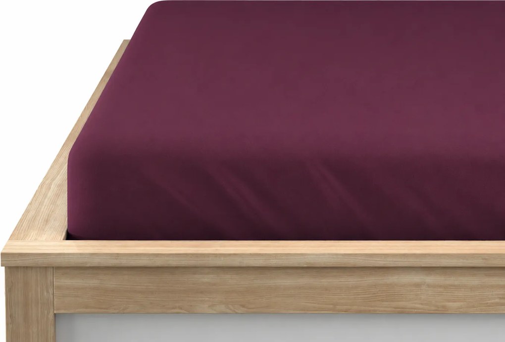 Jersey prostěradlo s lycrou tmavě vínové 90 x 200 cm