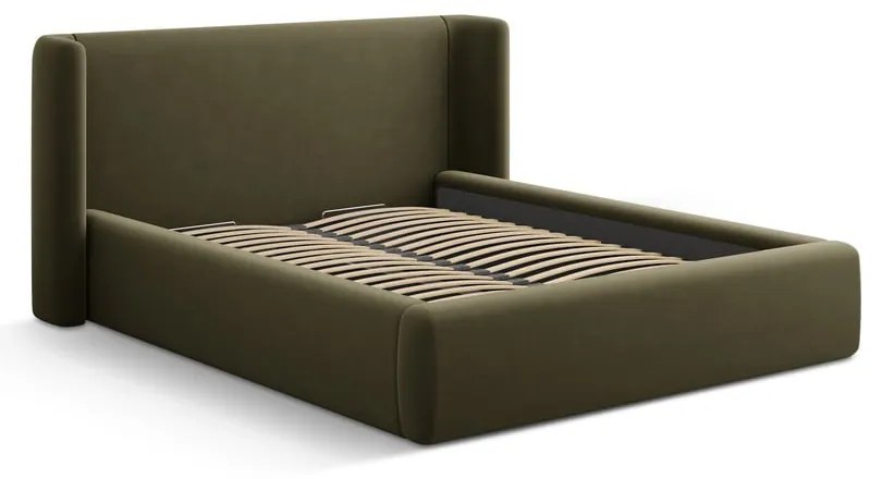 Zelená čalouněná dvoulůžková postel s úložným prostorem s roštem 160x200 cm Jason – Windsor & Co Sofas