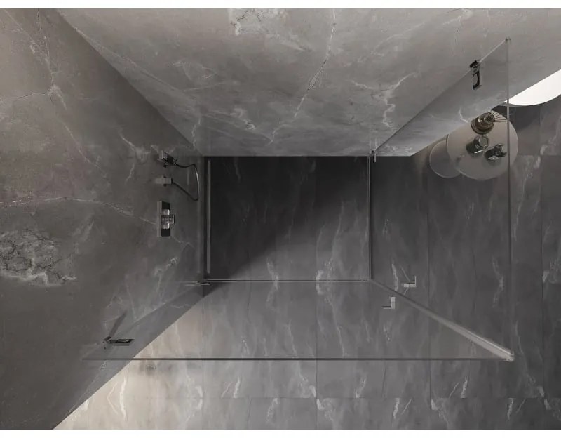 Mexen Lunar-B Duo, výklopný sprchový kout 100 x 70 cm, 8mm čiré sklo, chromový profil, 832-100L-070P-01-00