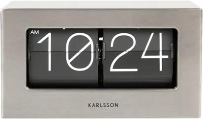 Karlsson Nástěnné i stolní překlápěcí hodiny - Karlsson Boxed Flip Steel, 21x8,5 cm