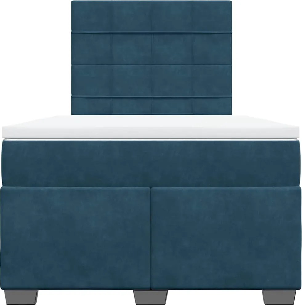 Box spring postel s matrací modrá 120 x 200 cm samet 3290886