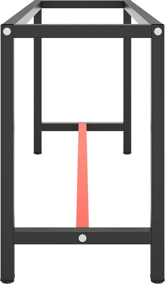 Rám pracovního stolu matně černý a červený 170 x 50 x 79 cm kov 151452