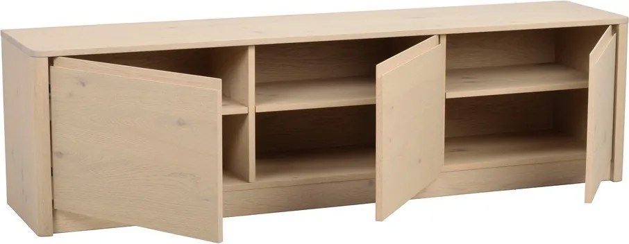 Komoda v dekoru dubu ve světle přírodní barvě 180x50x40 cm Melstone – Rowico