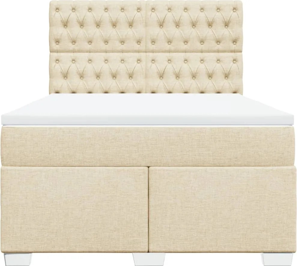 Box spring postel s matrací krémová 160x200 cm textil 3290551