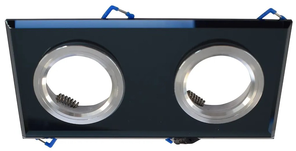 Podhledové svítidlo Glass Square II, 1x skleněné/černé kovové stínítko, b