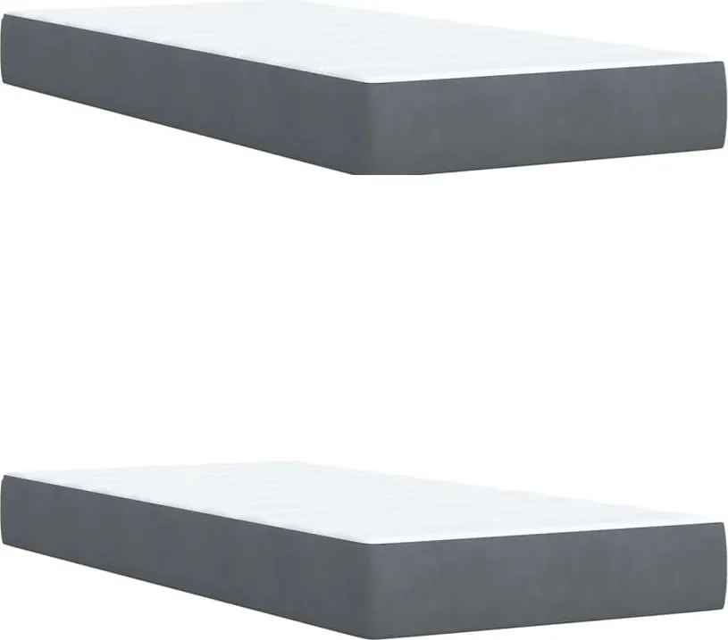 Box spring postel s matrací tmavě šedá 200x200 cm samet 3286403