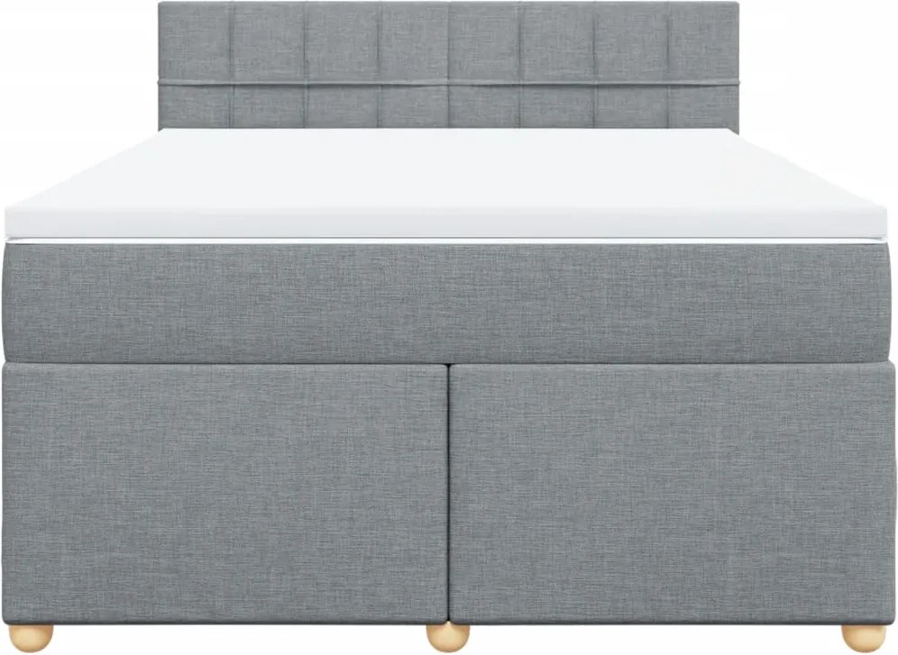 Box spring postel s matrací světle šedá 140 x 190 cm textil 3288975