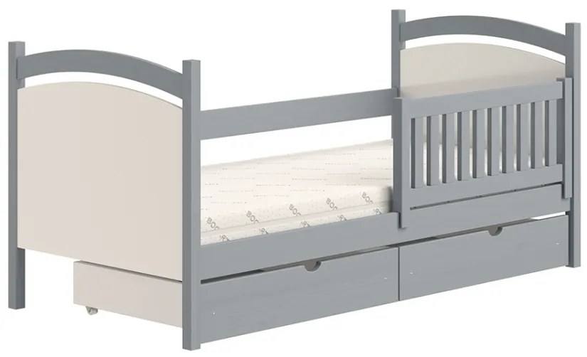 Dětská postel Amely 80x180 s tabulí na fixy - šedá