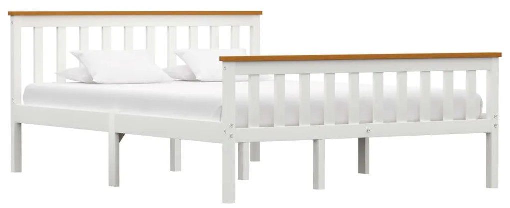 283247 vidaXL Rám postele bílý masivní borové dřevo 140 x 200 cm
