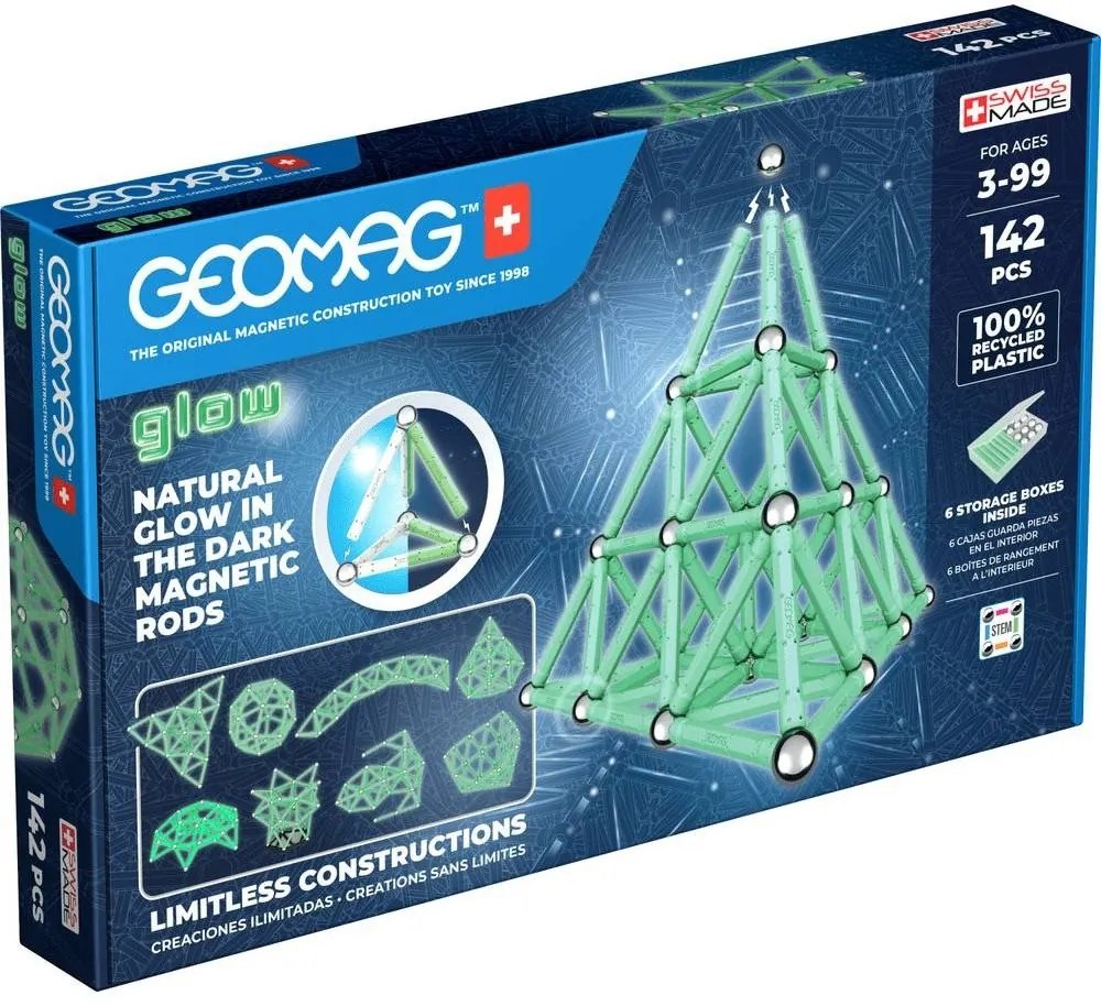 Stavebnice geomag glow 142 dílků