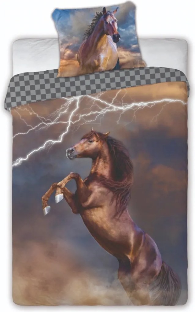 Povlečení bavlněné Deluxe 3D Koně 200x140cm+90x70cm Faro