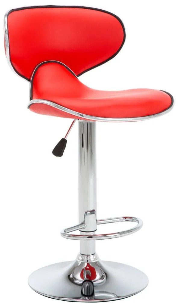 vidaXL 323645 Marketos Bar Stools 2 pcs Red Faux Leather