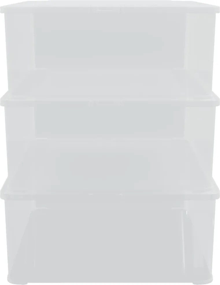 Plastové úložné boxy 3 ks 25 l stohovatelné 154988