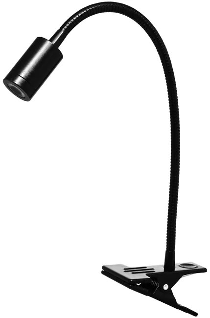 Ecolite LS1001-CR LED stolní lampa klip, 2.5W, 100lm, 4000K, černá