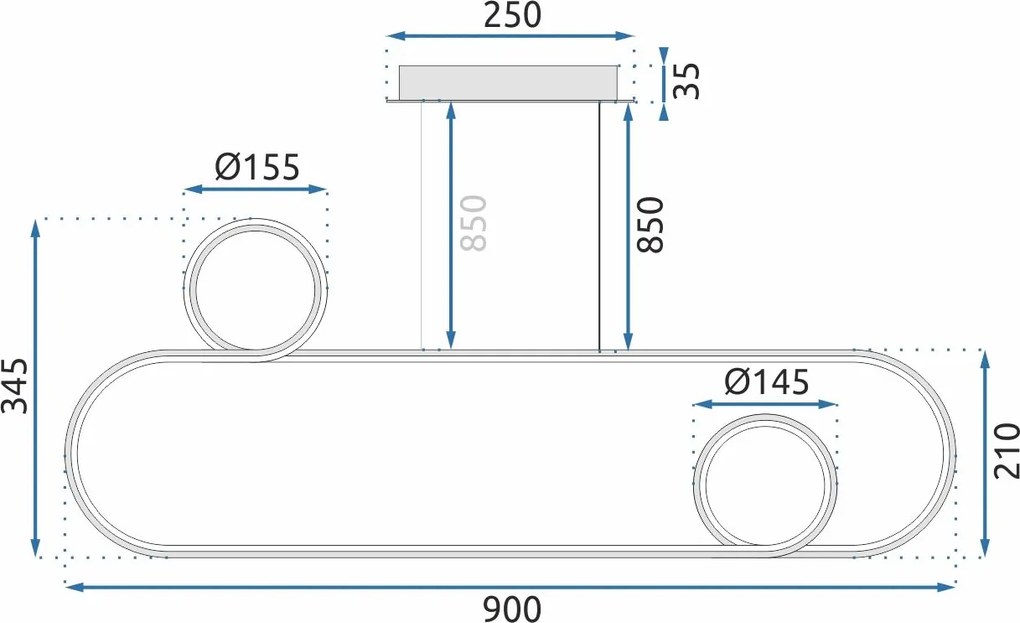 Toolight - LED závěsné svítidlo APP810-CP CHROM, stříbrná, OSW-09663