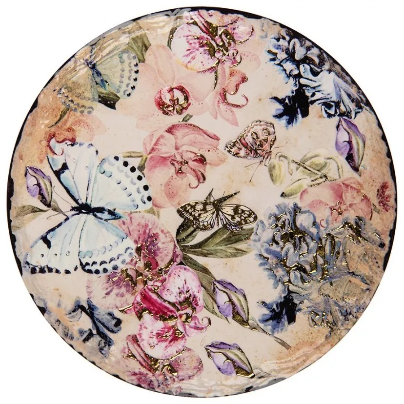 Keramicko-korková podložka pod nádobí s květy Pastel Coaster - Ø 16*1 cm