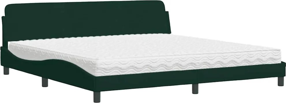 Postel s matrací Dover tmavě zelená 200 x 200 cm samet 3208474