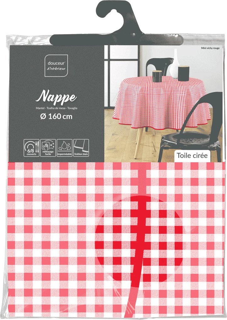 Kulatý ubrus MINI VICHY, Ø 160 cm, kostka