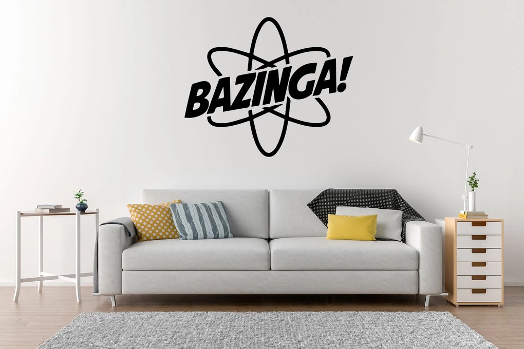 Lepy.cz Samolepka na zeď Bazinga Velikost (šířka x výška): 84x70cm, Barevná varianta: Bílá