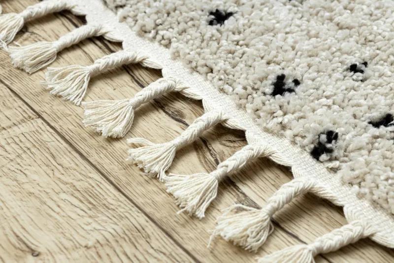 Dywany Łuszczów Kusový koberec Berber Syla B752 dots cream ROZMĚR: 160x220