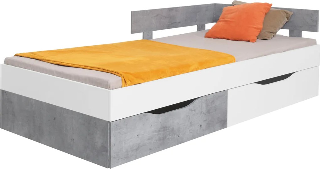 Jednolůžko SIGMA SI 16 L/P | 120x200 cm | UNI provedení | bílá/beton