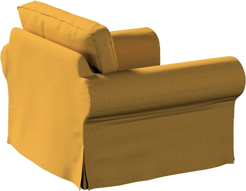 Potah na křeslo IKEA Ektorp barva žlutá látka pletený vzor