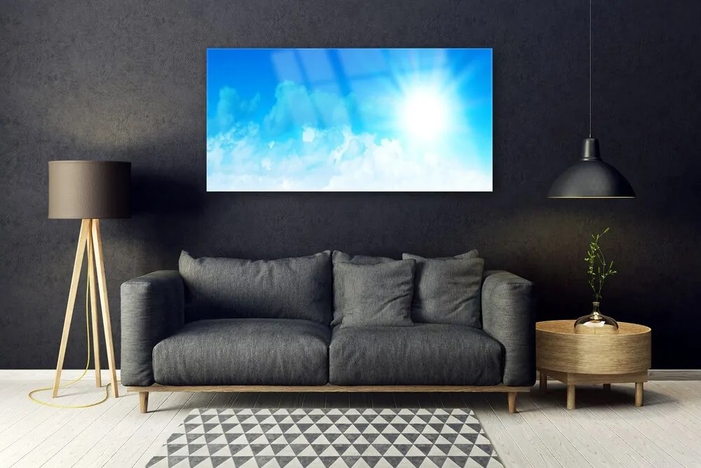 akrylový obraz Slunce Nebe Krajina 120x60 cm