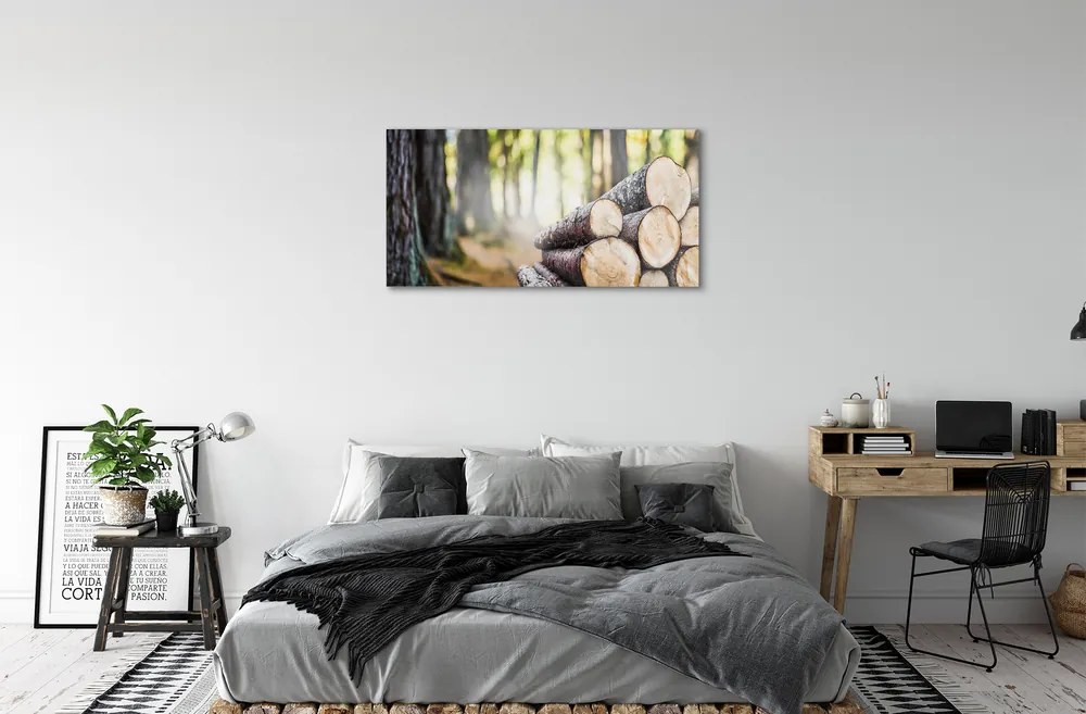 Obraz na skle Dříví prales přírodě 140x70 cm