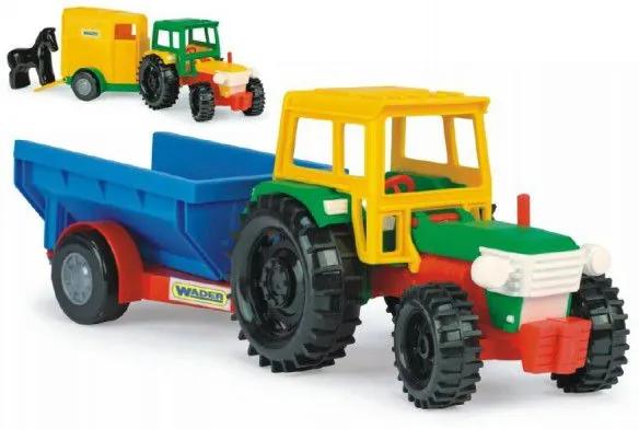 Wader Traktor s vlečkami plast 38cm asst 2 druhy