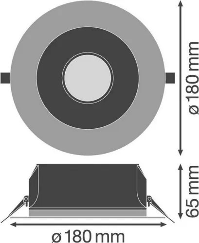 LED podhledové svítidlo LEDVANCE Downlight UGR<19 155mm 14W 4000K neutrální bílá IP54