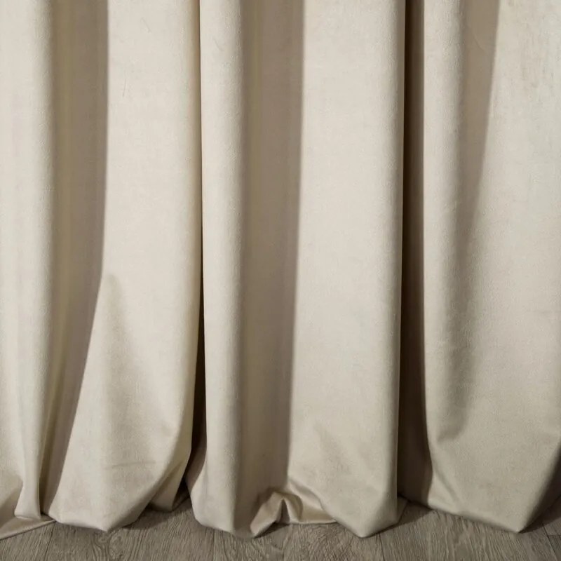 Design 91 Záclona 140x270 Rosa světle béžový velur připravená na pásku D91