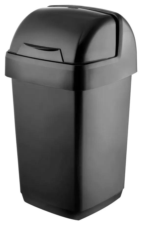 Černý odpadkový koš Addis Roll Top, 22,5 x 23 x 42,5 cm