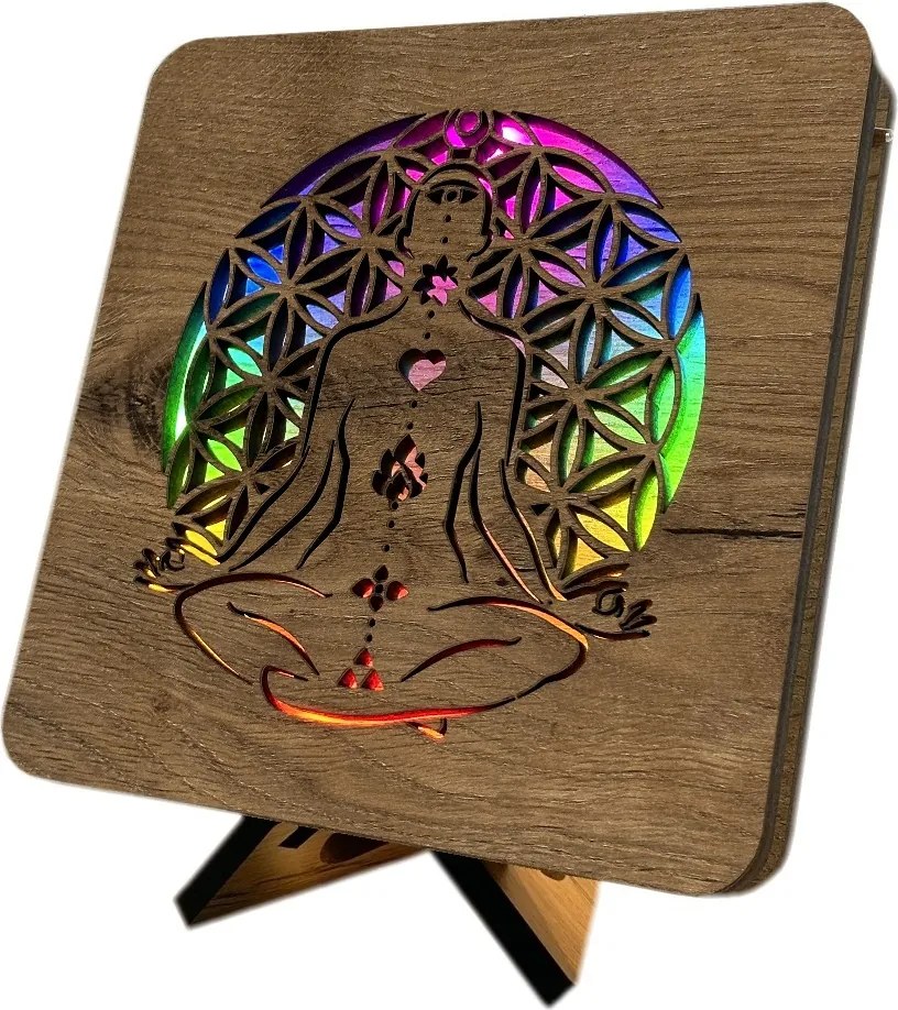 Li-Go "Čakry" lampa 19x19 cm provedení povrchu: dub