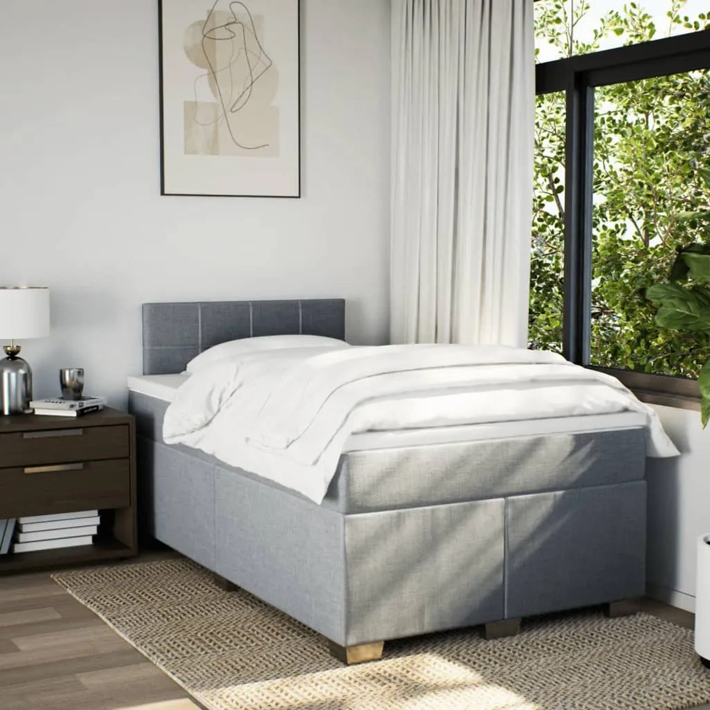 Box spring postel s matrací světle šedá 120x190 cm textil 3288127