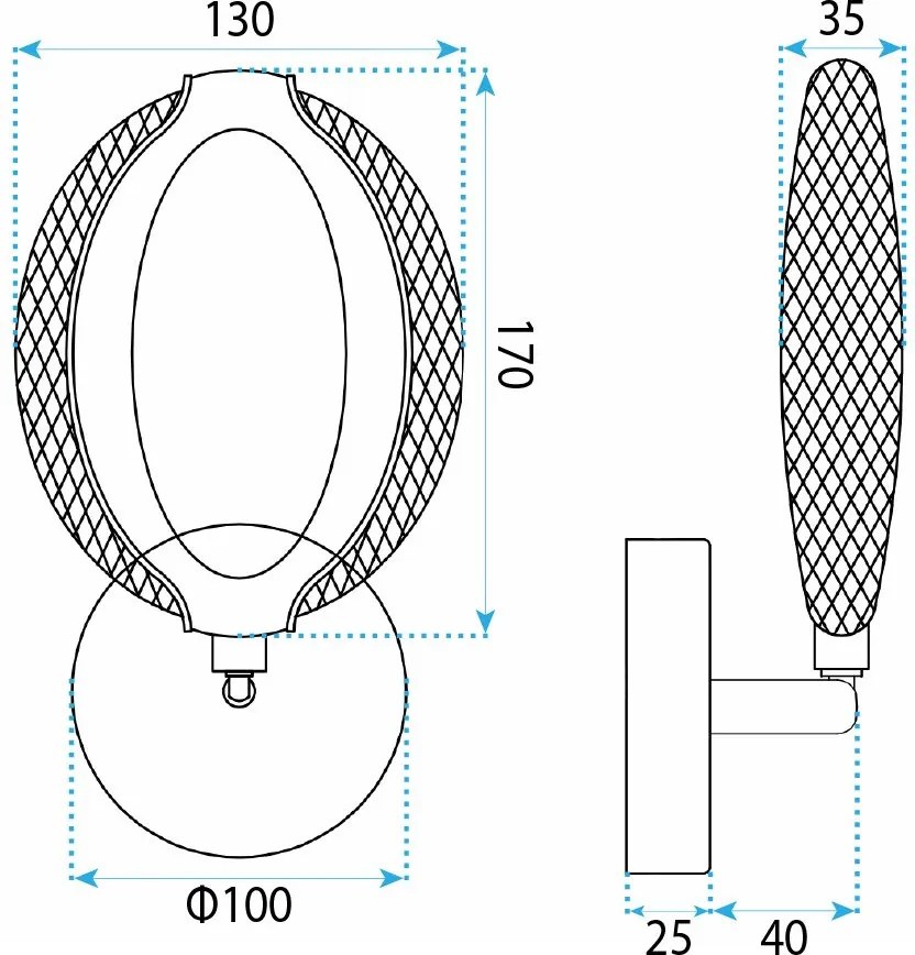 Toolight Rea, NÁSTĚNNÉ LED SVÍTIDLO G174-W GOLD, OSW-07818