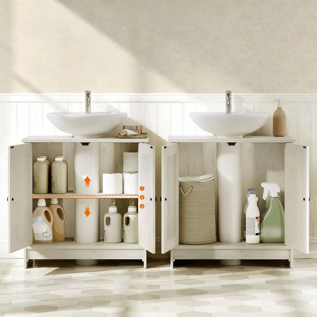 Koupelnová skříňka 60x30x61cm, mdf, bílá, AUK-E1155 WT
