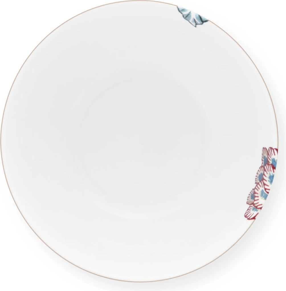 Pip Studio Flower Festival miska o 12cm, tmavě růžová (Menší miska z tenkostěnného porcelánu z kolekce Flower Festival Dark Pink)