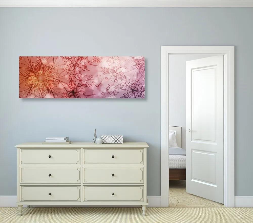 Obraz květinová Mandala - 150x50 cm